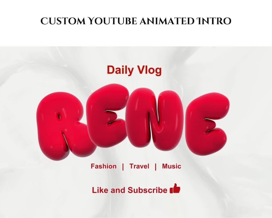 Custom Youtube Channel Intro | 3D Letters Your Chanel Name ...
