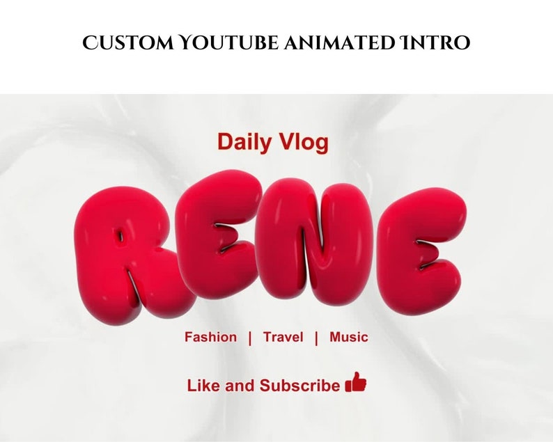 Custom Youtube Channel Intro | 3D Letters Your Chanel Name | Minimalistic | Simple | Cool and ...