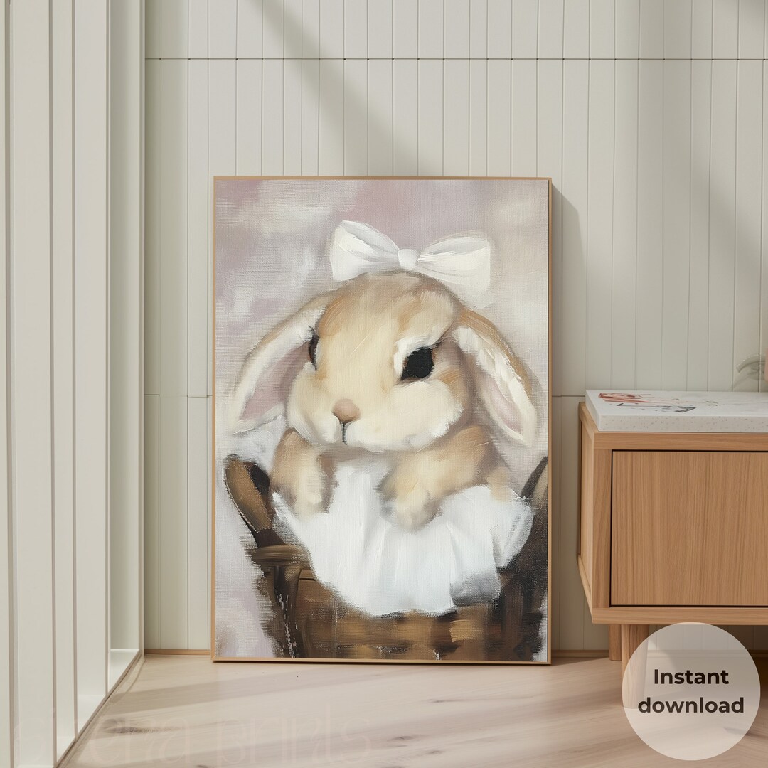Coquette Bunny Aesthetic Bunny Coquette Rabbit Vintage Poster Nursery ...