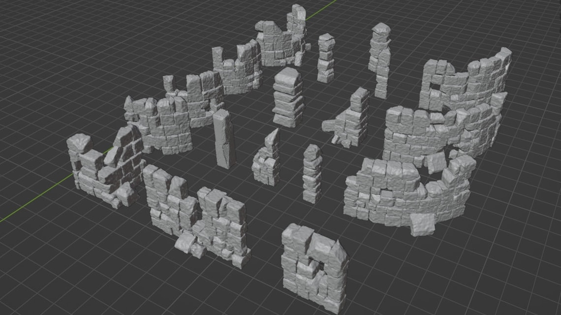 70pcs 3D Printable Stone Walls for Dnd, Pathfinder, and Other Ttrpgs - Etsy