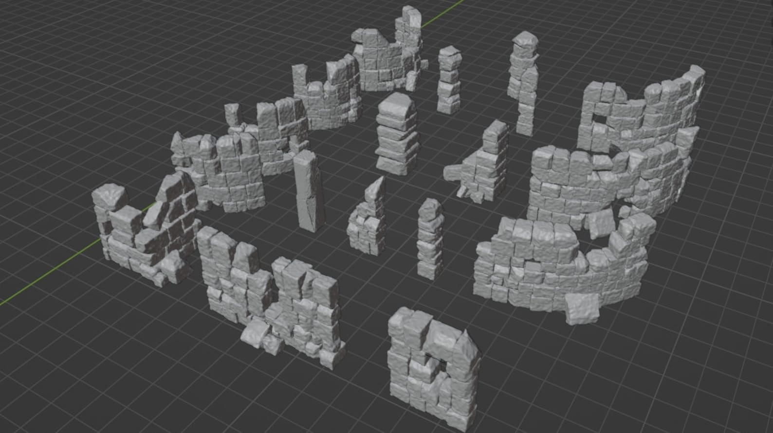 70pcs 3D Printable Stone Walls for Dnd, Pathfinder, and Other Ttrpgs - Etsy