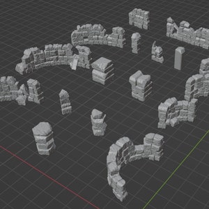 70pcs 3D Printable Stone Walls for Dnd, Pathfinder, and Other Ttrpgs - Etsy