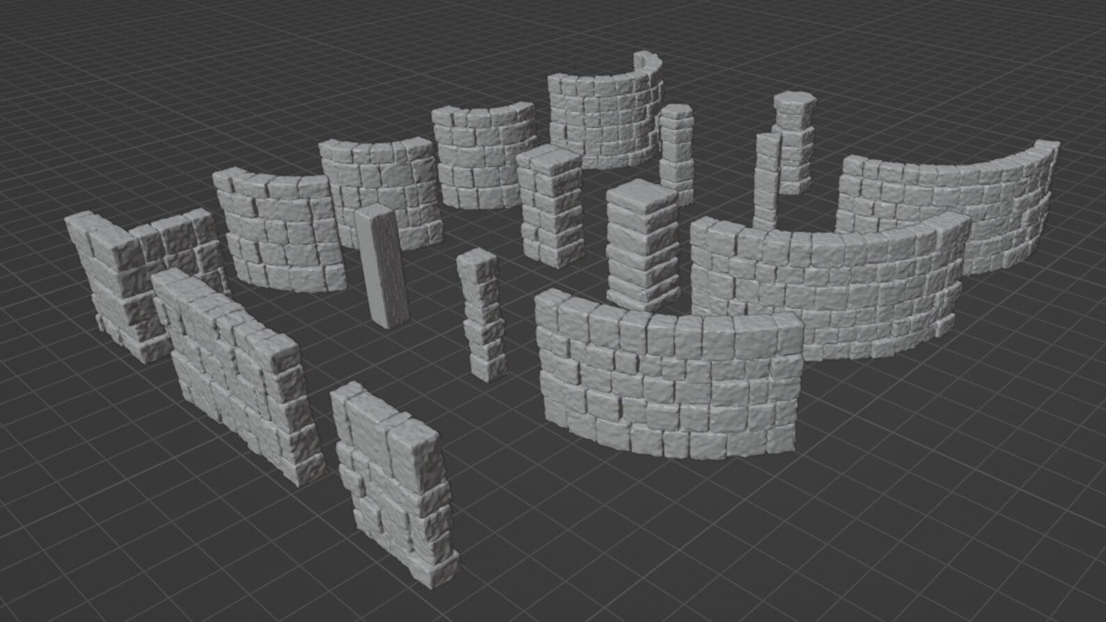 70pcs 3D Printable Stone Walls for Dnd, Pathfinder, and Other Ttrpgs - Etsy