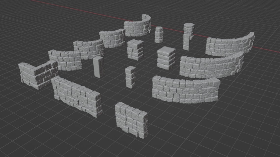 70pcs 3D Printable Stone Walls for Dnd, Pathfinder, and Other Ttrpgs - Etsy