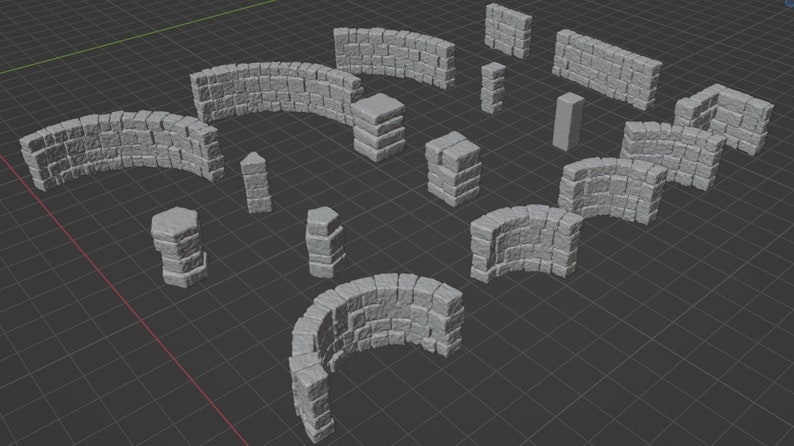 70pcs 3D Printable Stone Walls for Dnd, Pathfinder, and Other Ttrpgs - Etsy