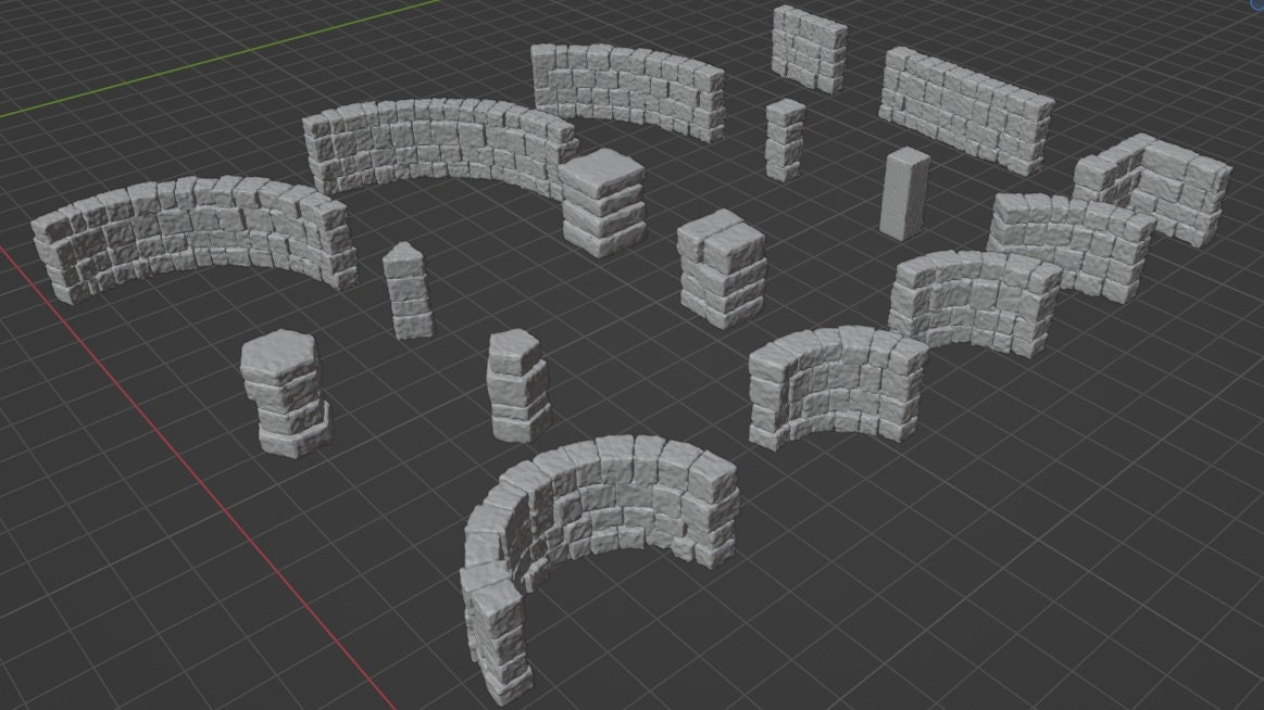70pcs 3D Printable Stone Walls for Dnd, Pathfinder, and Other Ttrpgs - Etsy