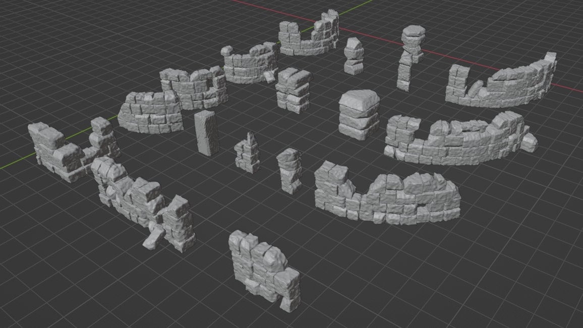70pcs 3D Printable Stone Walls for Dnd, Pathfinder, and Other Ttrpgs - Etsy