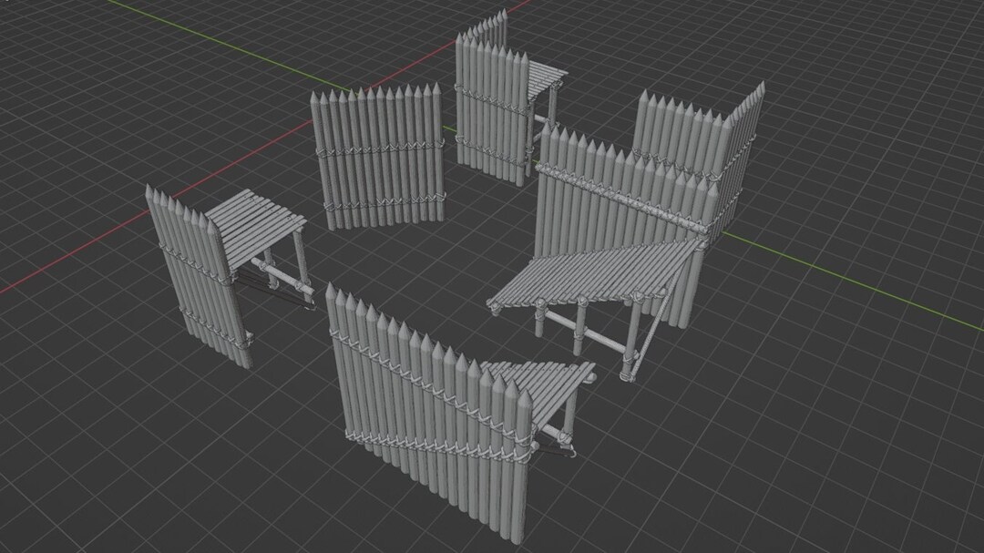 24pcs 3D Printable Palisades Walls for Dnd, Pathfinder, and Other ...