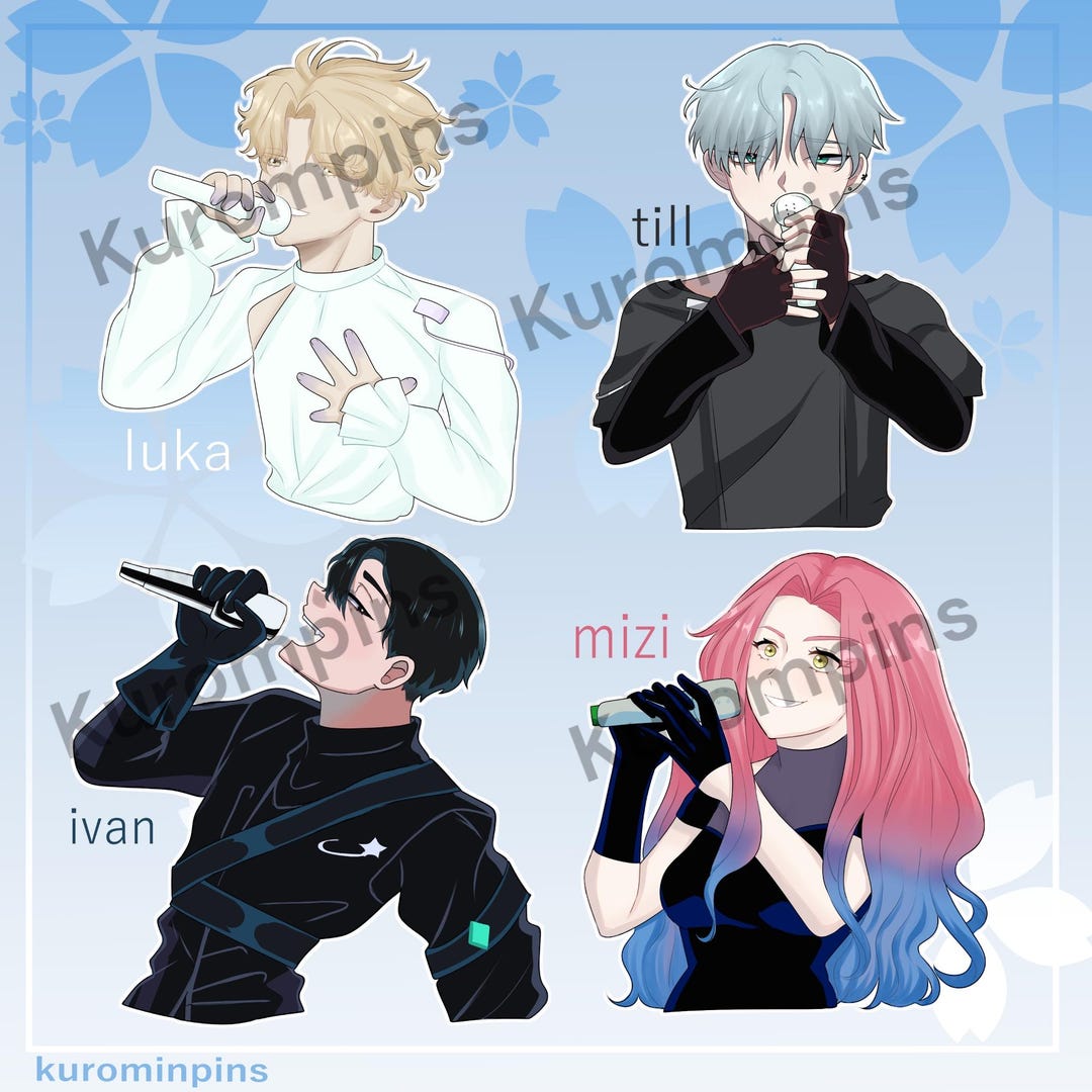 Alien Stage ALANST, Luka, Till, Ivan, Mizi Glossy Vinyl Stickers ...