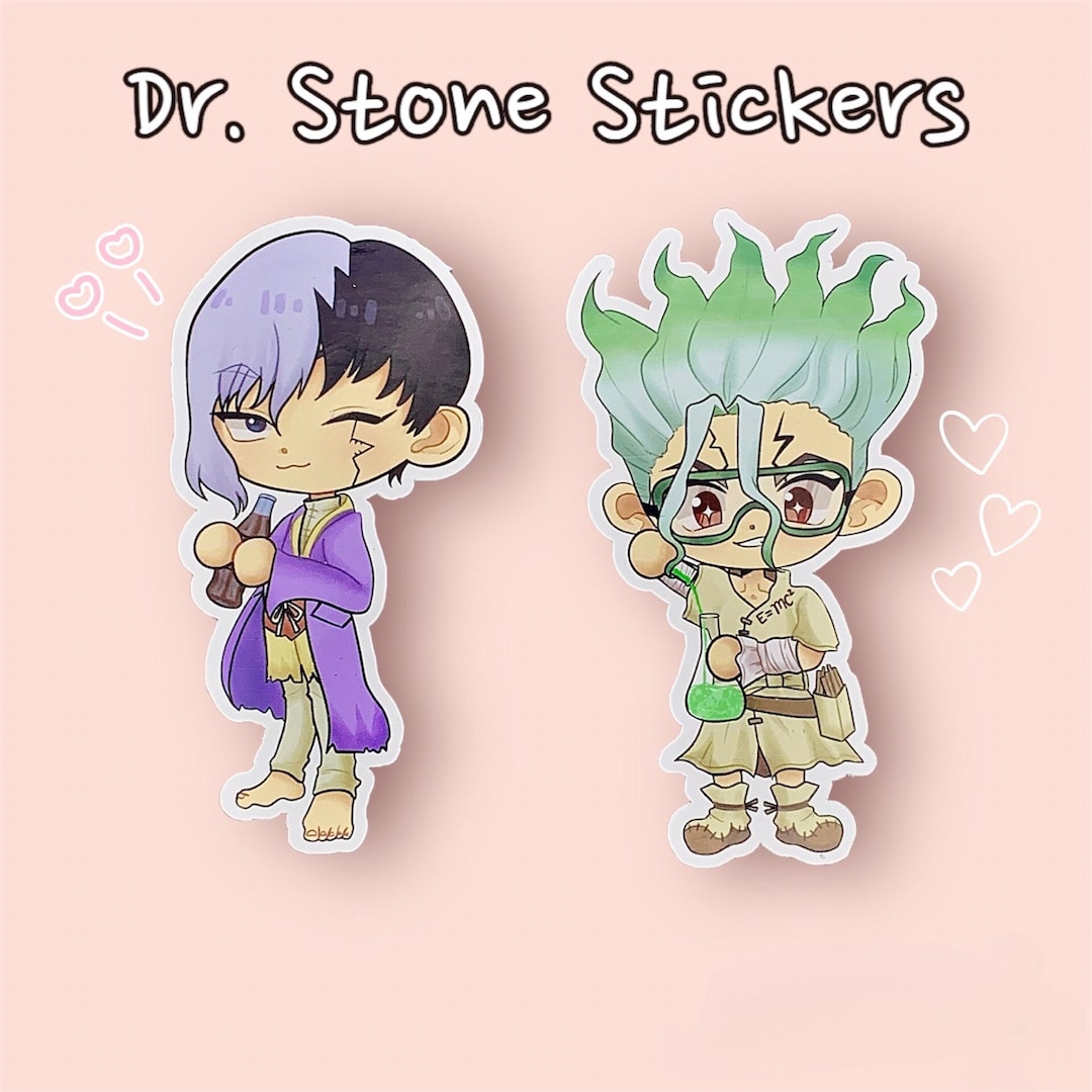 Dr Stone Senku X Gen Glossy Vinyl Stickers / Laptop, Water Bottle ...