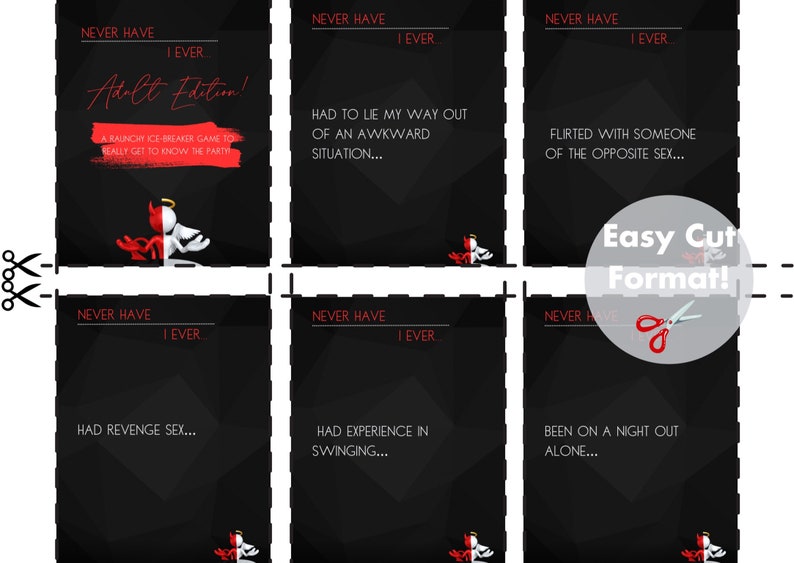 Never Have I Ever: Adult Edition Party Ice Breaker 60 Card - Etsy