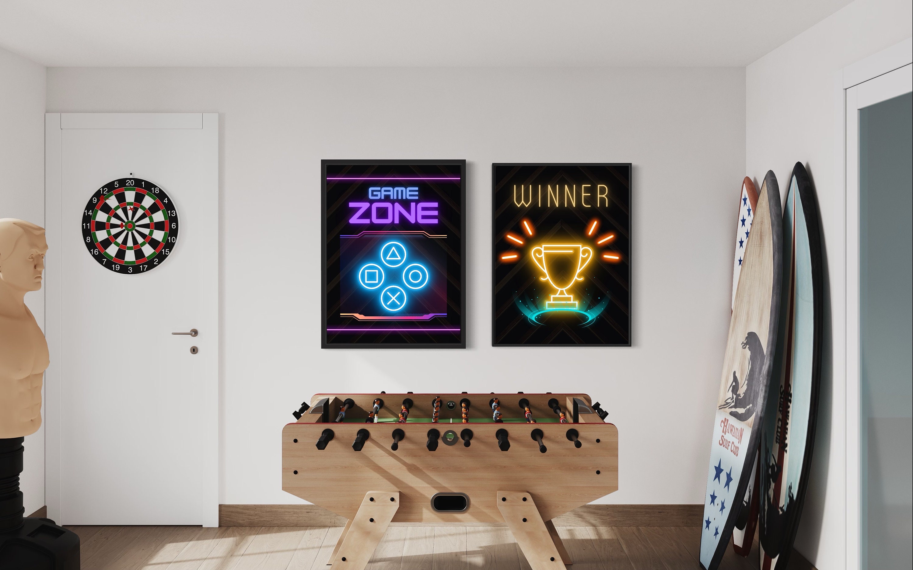 Retro Arcade Posters - Gamer Room Neon Inspired Wall Posters - Gaming ...
