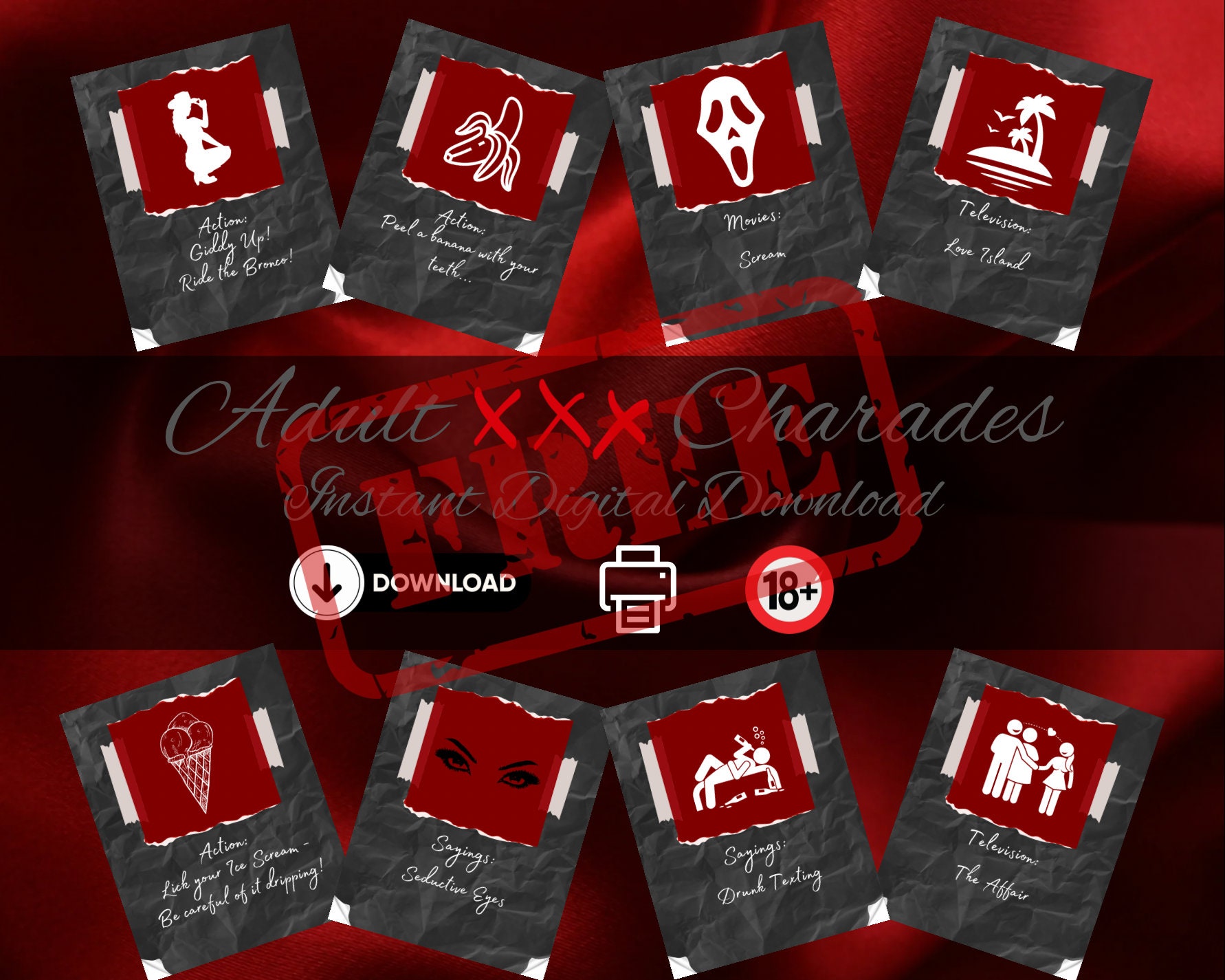 Adult Truth or Dare Card Game (18+) - 100 Card Game With Adult Themes ...