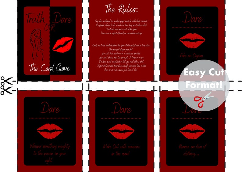 Adult Truth or Dare Card Game (18+) - 100 Card Game With Adult Themes ...