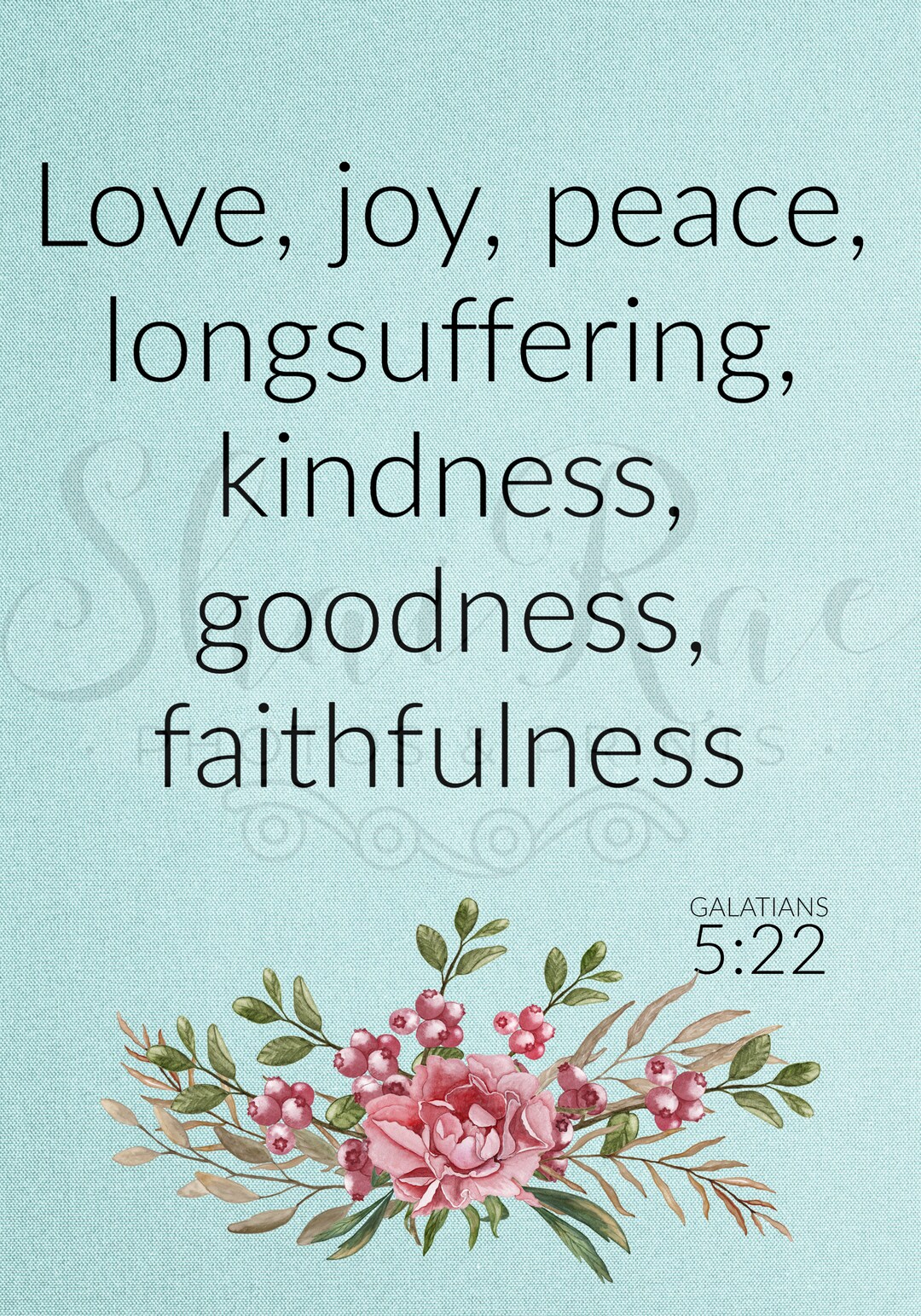 Bible Verse Galatians 5:22 - Etsy