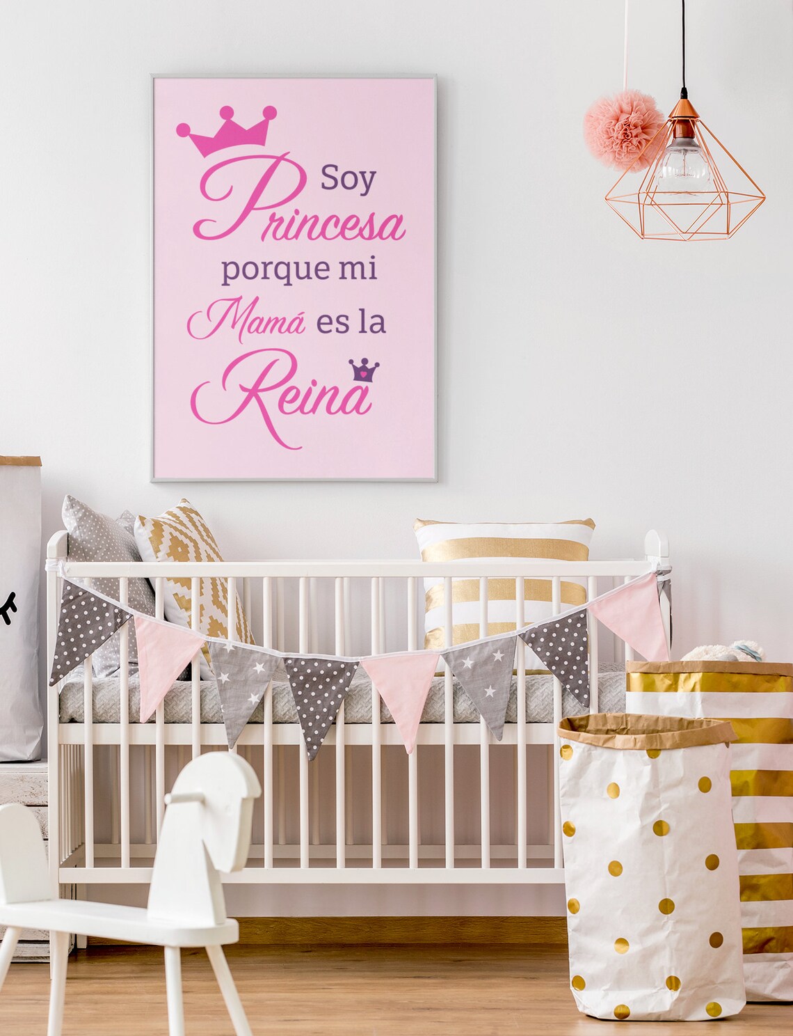 Soy Princesa Porque Mi Mama Es La Reina Wall Art SINGLE PRINT - Baby ...