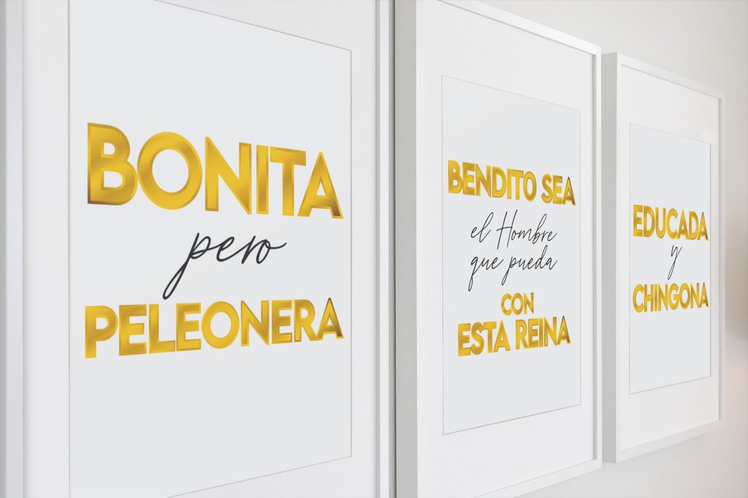 Soy Chingona Wall Art SET OF 3 - Wall Art, Stay Positive, Work Hard ...