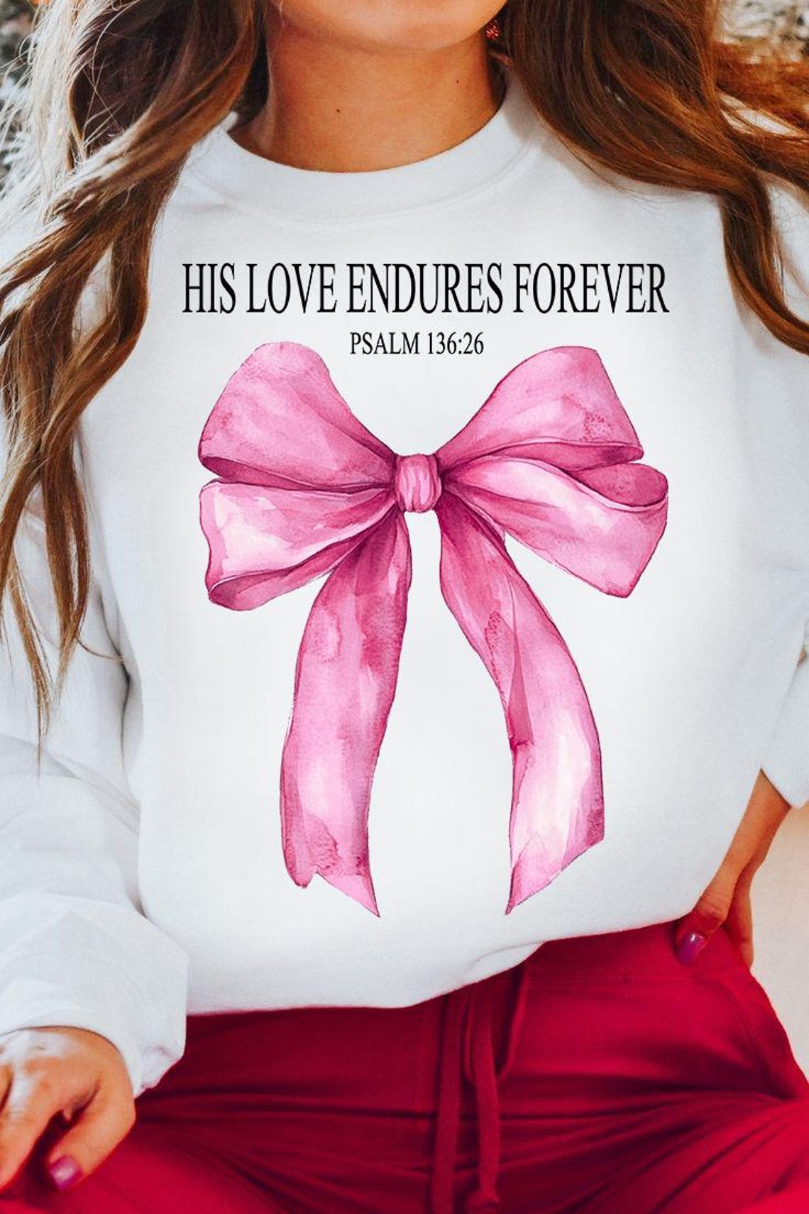 His Love Endures Forever PNG, Psalm 136:26 Png, Christian Valentine Png ...
