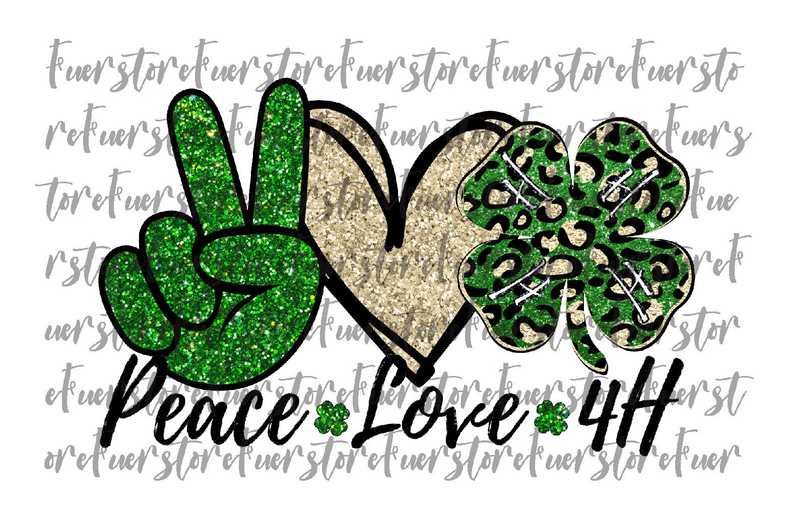 Peace Love 4H Png, Peace Love Patrick Png, Lucky Png, Clover Png, St ...
