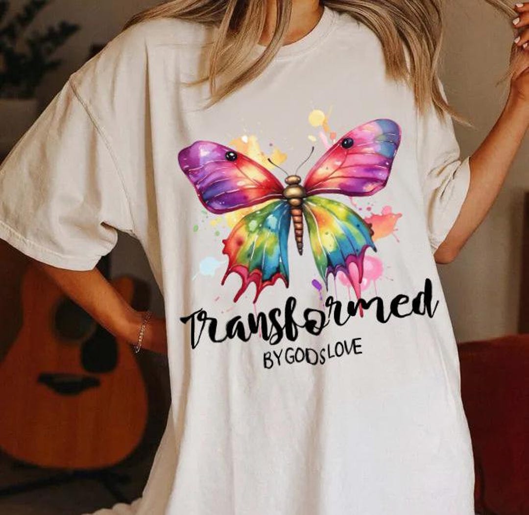 Transformed by Gods Love PNG, Watercolor Butterfly Png, Christian Png ...