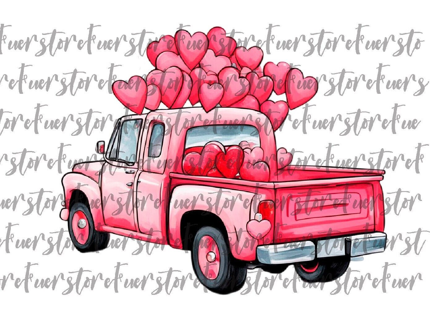 Valentine Truck Png, Valentine's Day PNG, Pink Truck Png, Xoxo Png ...