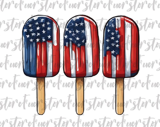 Watercolor Patriotic Ice Cream Png,4th of July Ice Cream ,USA Ice-cream ...