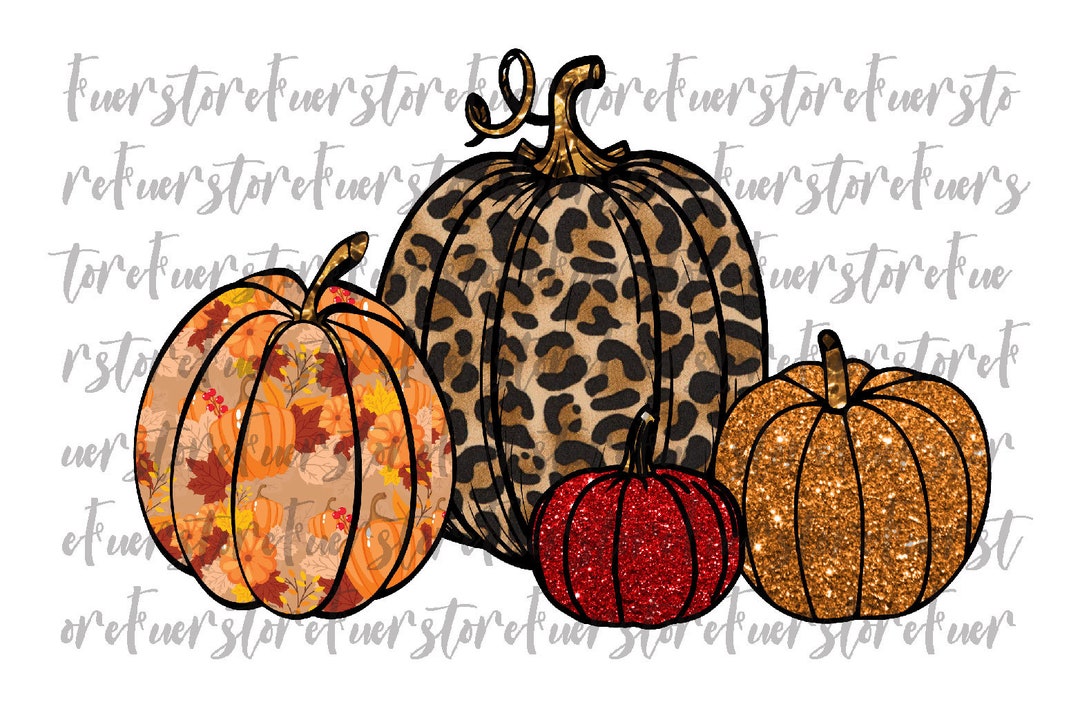 Fall PNG, Pumpkins Png, Leopard Pumpkins Png, Thanksgiving Png, Fall ...