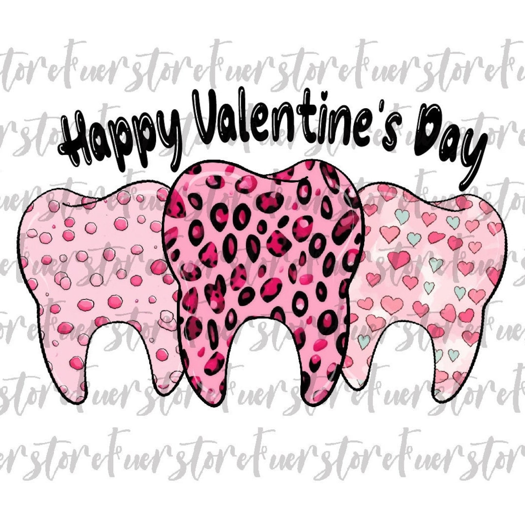 Happy Valentine's Day Dental Png, Valentine's Teeth Png, Dental Png ...