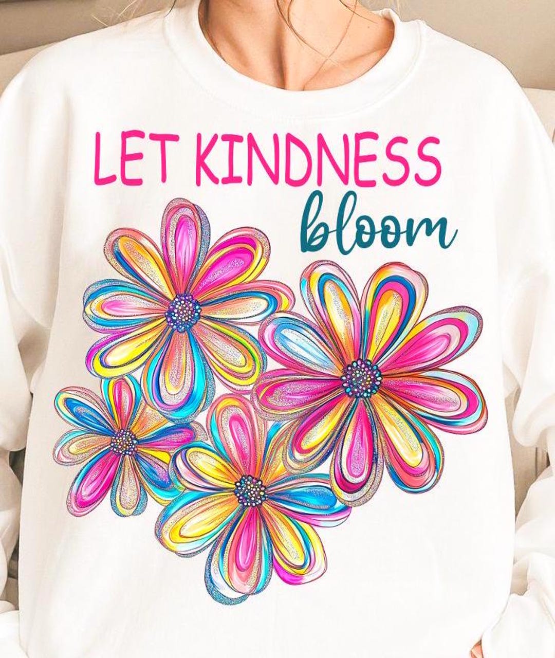 Let Kindness Bloom PNG, Flower Png, Retro Flower Png, Boho Flowers Png ...