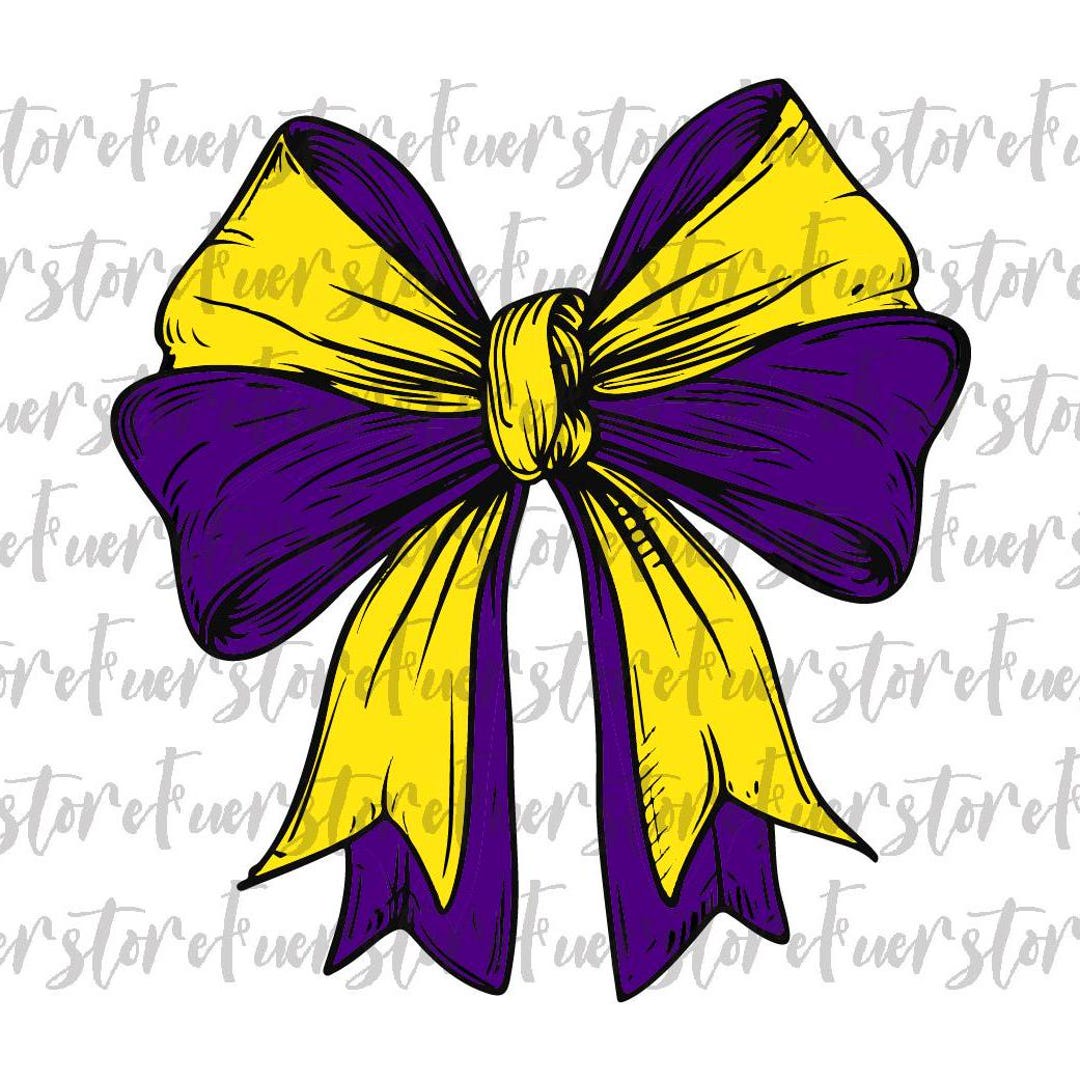 Purple and Yellow Football Png, Mascot Png, Game Day Png, Purple Bow ...