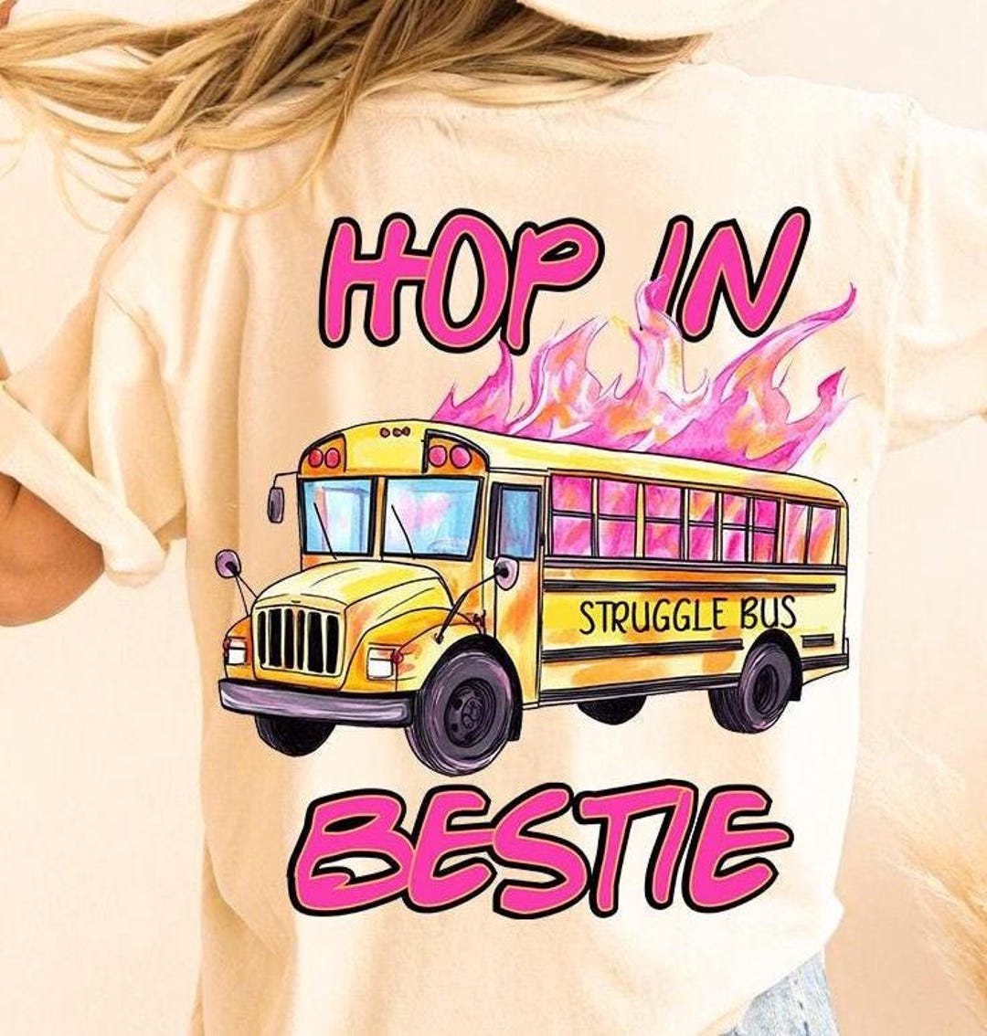 Struggle Bus Hop in Bestie PNG, Mental Health Png,girly Png, Struggle ...