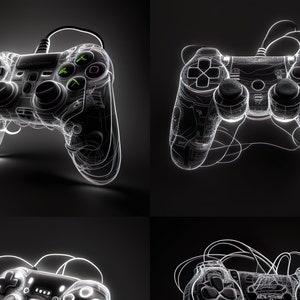 Gaming Neon Lights Controller Digital Artwork Download - Etsy