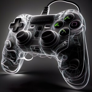 Gaming Neon Lights Controller Digital Artwork Download - Etsy