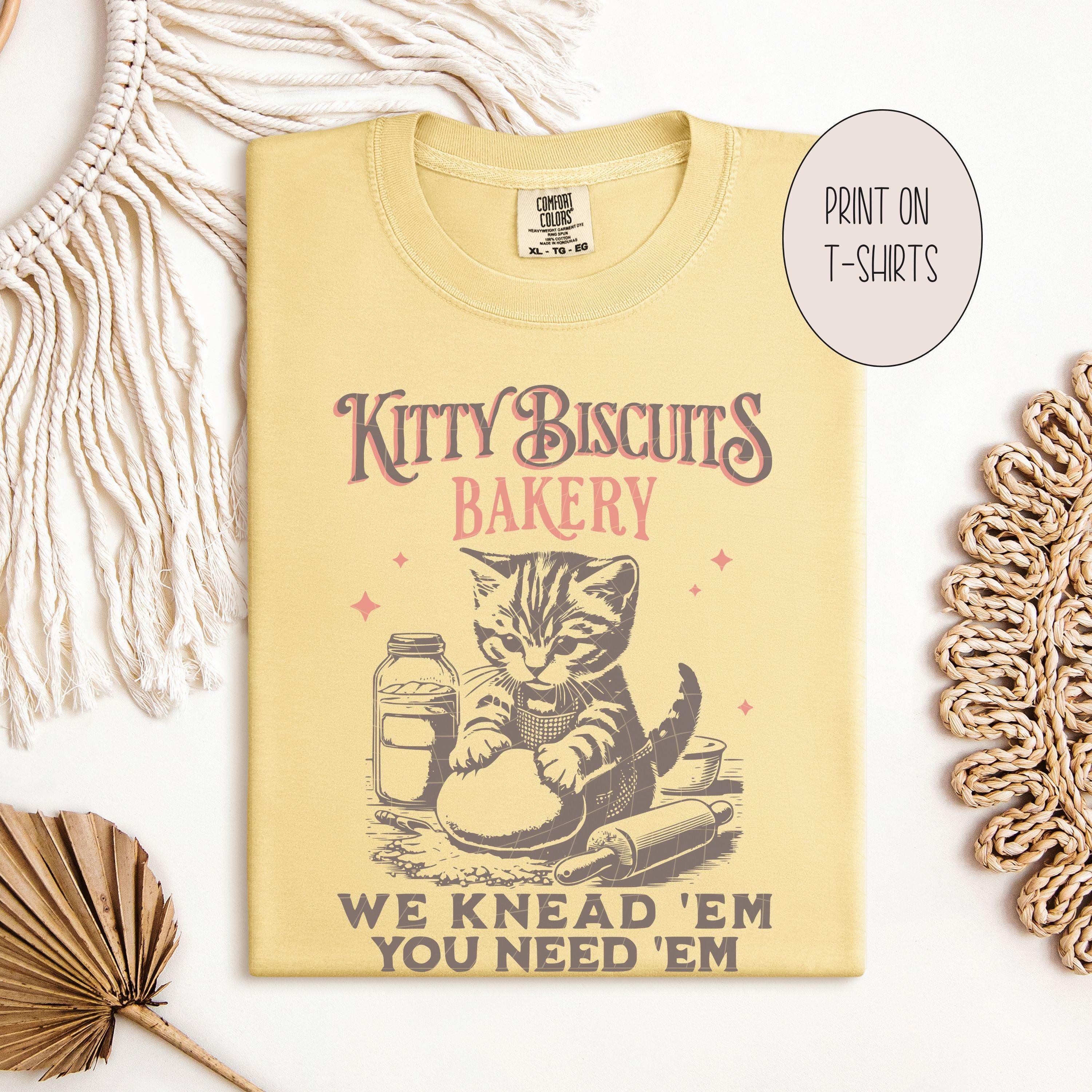Kitty Biscuits Bakery PNG SVG: Vintage Cat Baker T-shirt Design ...