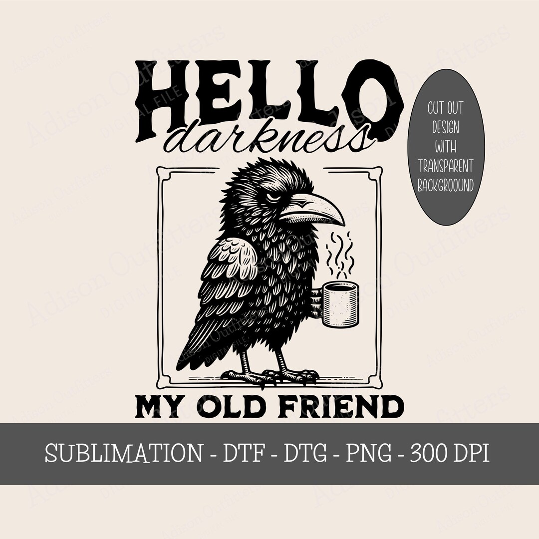 Grumpy Raven Coffee PNG | Funny Crow Tshirt Design | Black Bird SVG ...