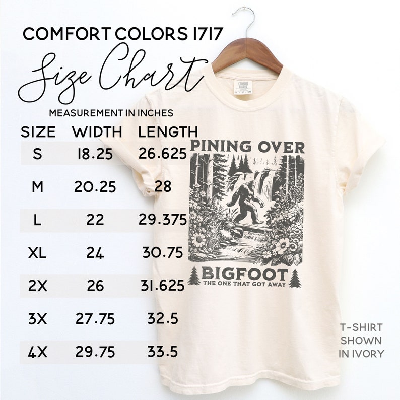 Bigfoot Shirt, Pining Over Bigfoot Comfort Colors Tee, Crush on Bigfoot ...