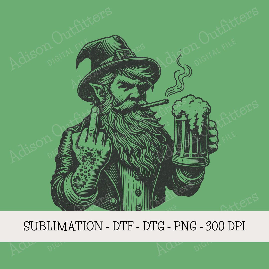 Funny Leprechaun PNG, Vintage Style St Patty’s Graphic, Snarky ...