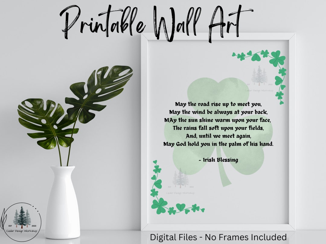 Printable Wall Art Irish Blessing | St Patricks Day | Shamrock ...