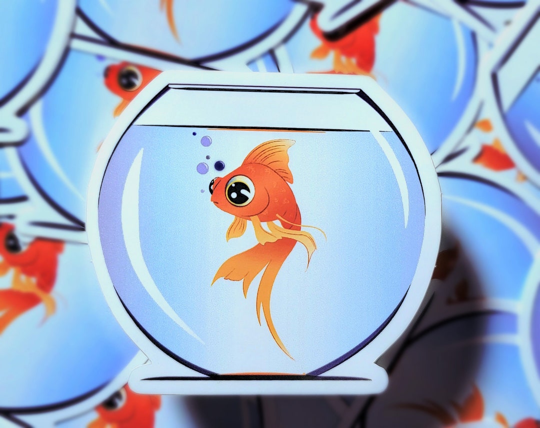 Goldfish Original Artwork Vinyl Sticker - Etsy