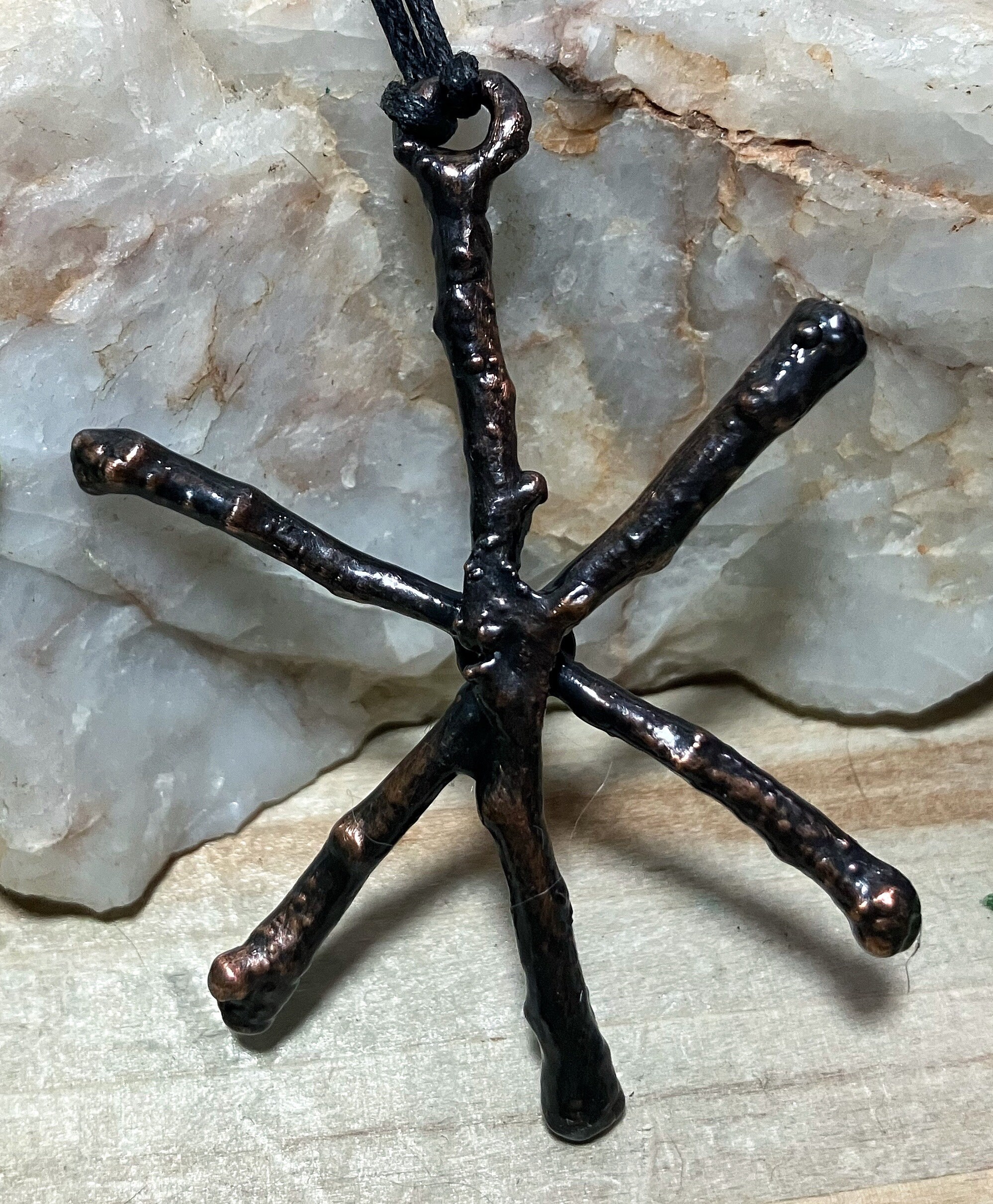 Rune Necklace Real Copper Electroformed Twig and Carnelian Strength ...