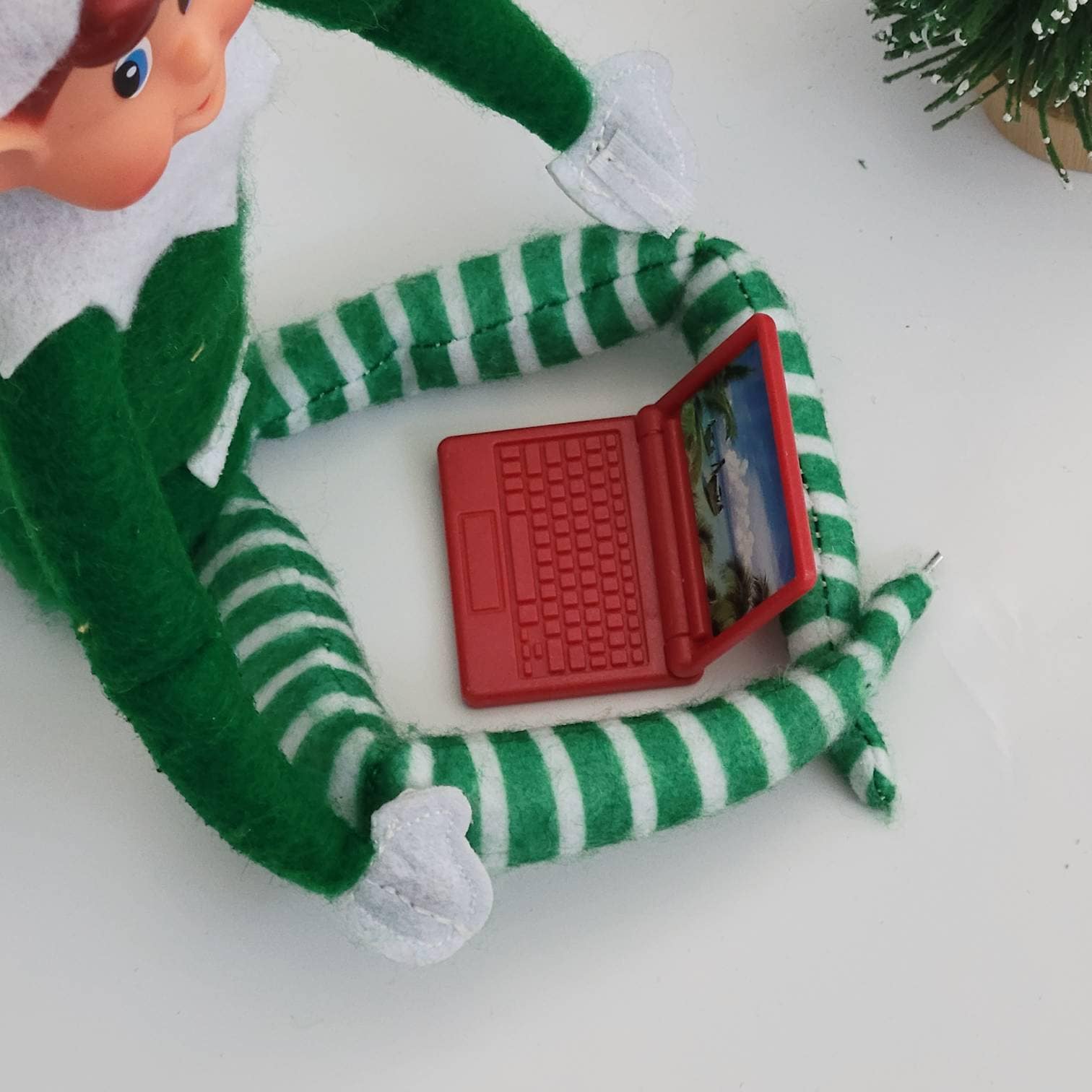 Red Elf Laptop Computer, Elf Laptop, Elf Prop Computer, Christmas Elf ...