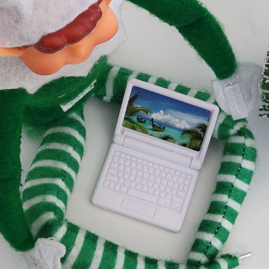 White Elf Laptop Computer, Elf Laptop, Elf Prop Computer, Christmas Elf ...