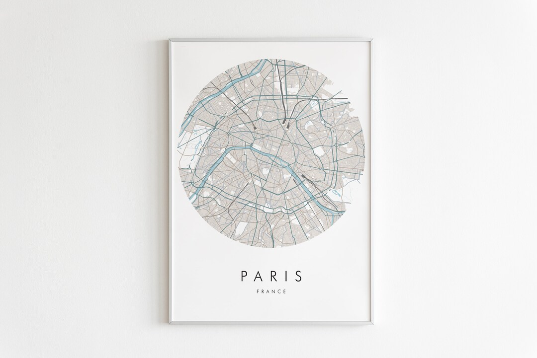 Paris Map Circle Print, Paris, City Map, Architecture Map Print ...