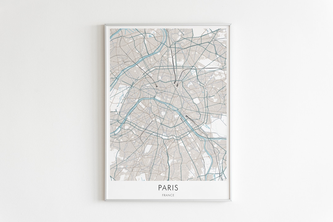 Paris Map Print, Paris, City Map, Architecture Map Print, Architecture ...