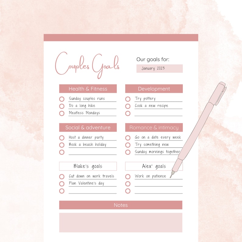 Digital Relationship Goals Template - Relationship Planner ...