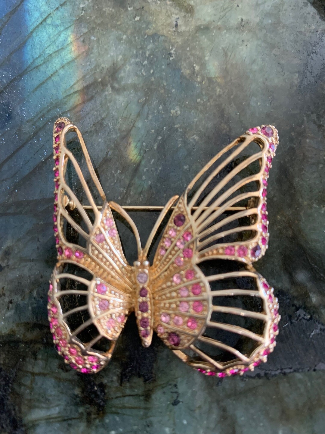 Gold Toned Butterfly Pin - Etsy
