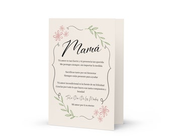 Dia De Las Madres Card Printable Spanish Mothers Day Flowers - Etsy