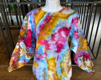 Tie Dye Cropped Crew Neck Sweatshirt Small Geode Ice Dye Reverse Tie Dye Upcycled Clothing - Etsy