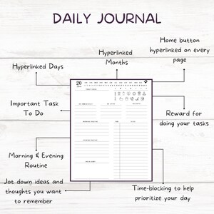 Personalized ADHD Digital Journals With Coordinating Stickers for Daily ...