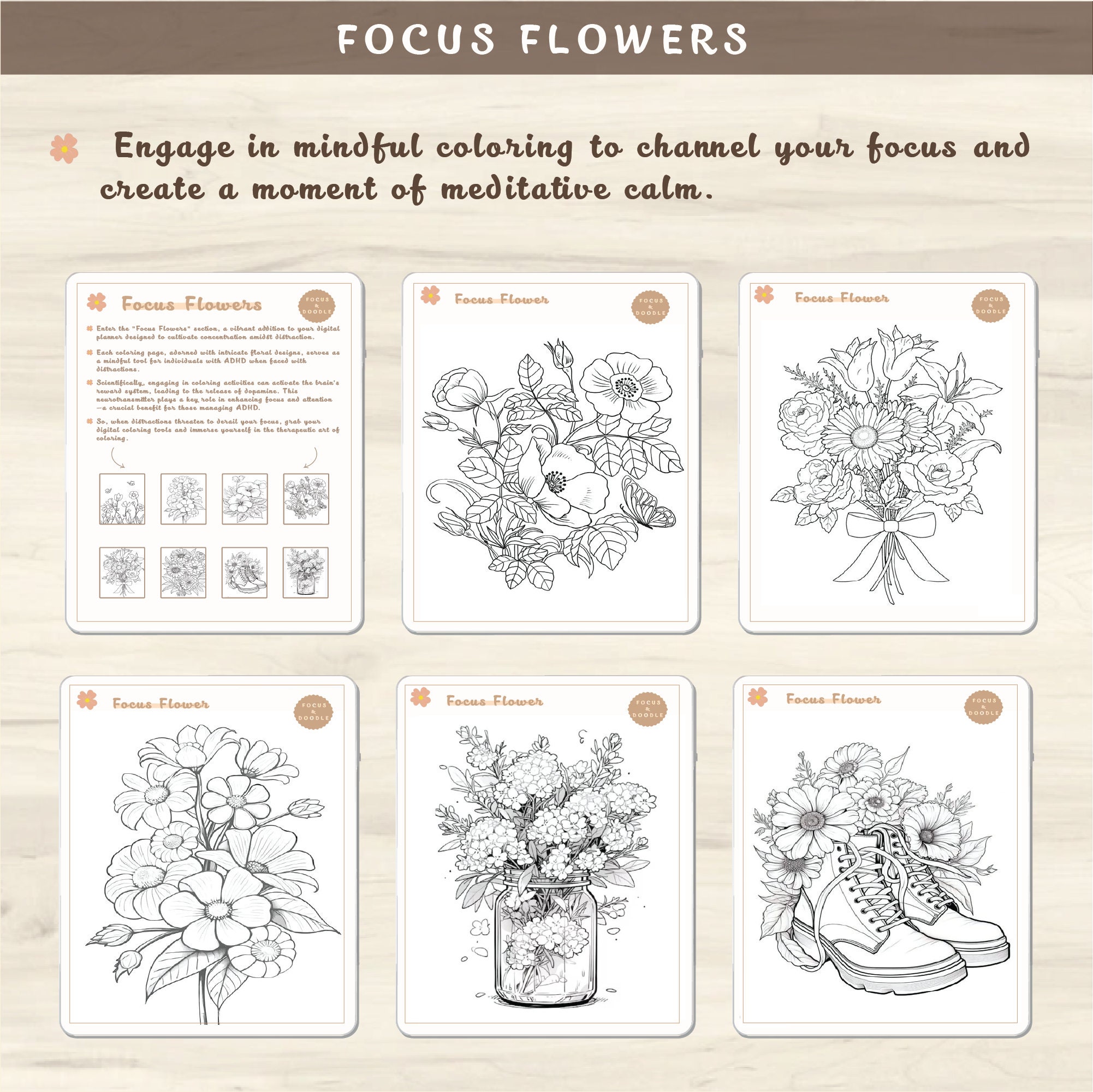 2024 Undated Cute ADHD Digital Planner: Science-based. Monday & Sunday ...